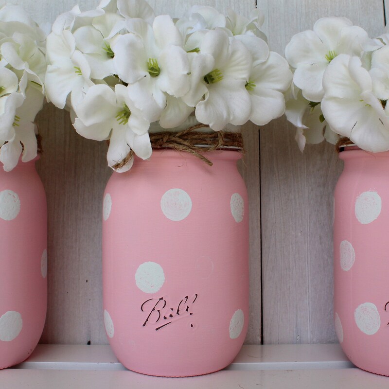 Pink Mason Jars - Etsy
