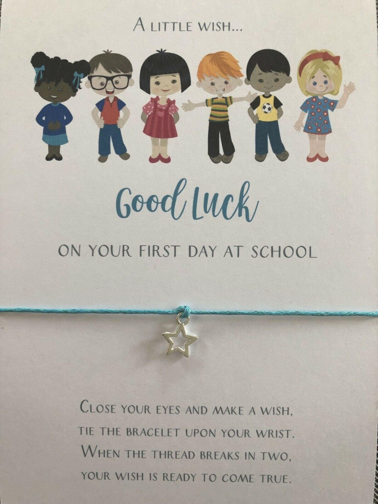 Good Luck First Day at School Wish Bracelet Gift Star Charm | Etsy
