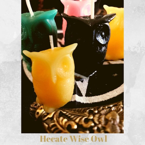 Hecate Wise Owl Purifying Herb and Crystal Candles - Etsy