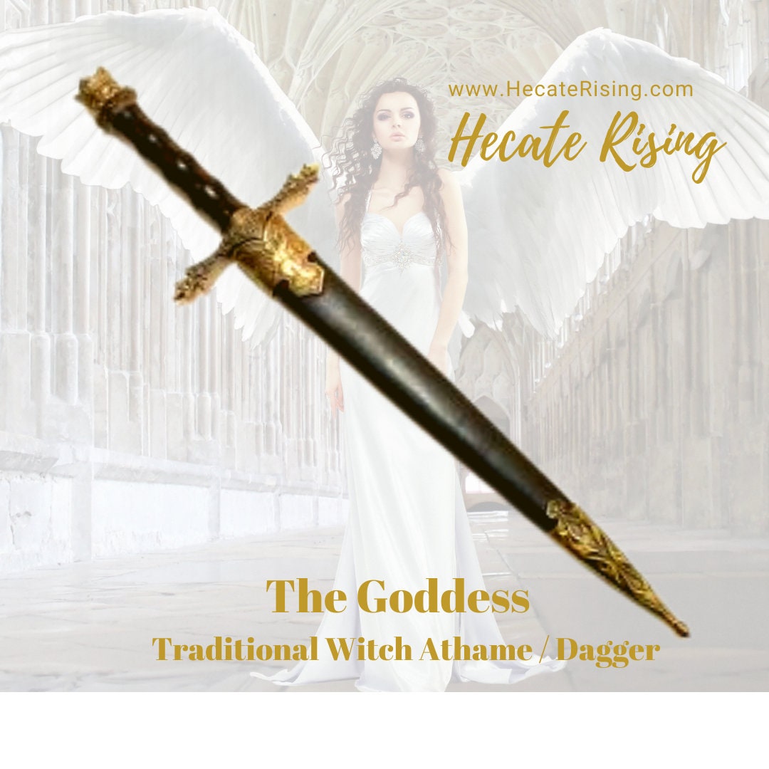 Traditional Witch Ritual Black Athame / Dagger - Etsy