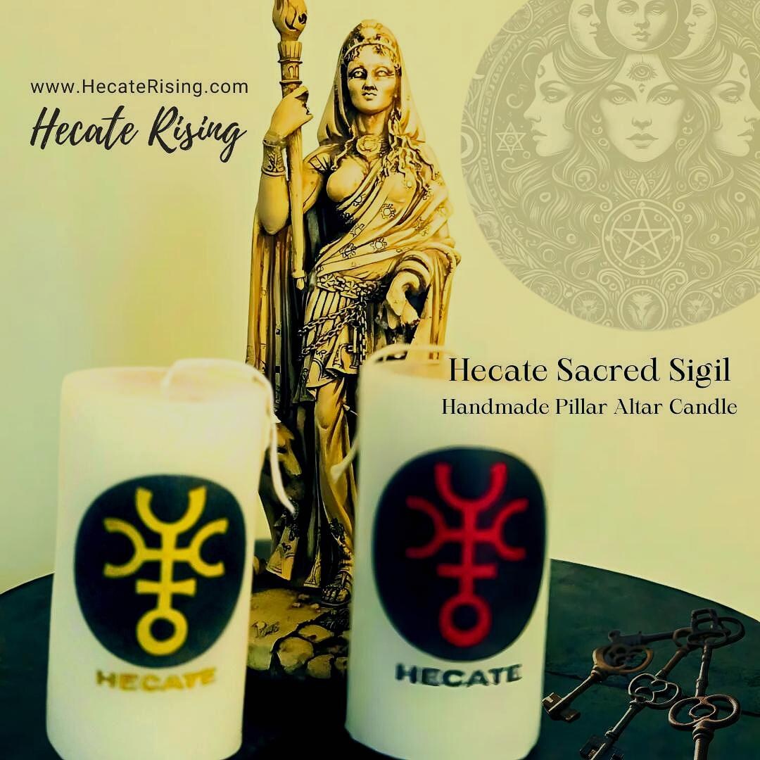 Hecate Sacred Sigil Altar Candle - Handmade Pillar Altar Candle - Etsy