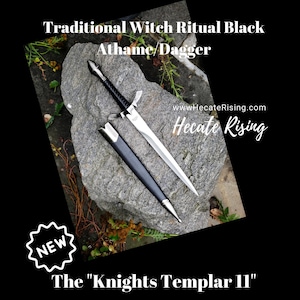 Traditional Witch Ritual Black Athame / Dagger - Etsy