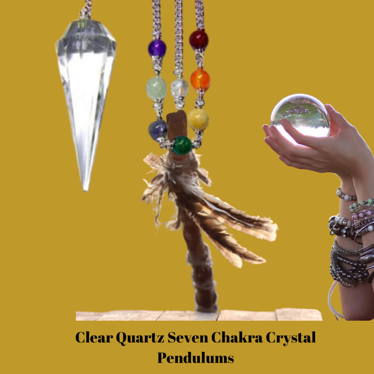 Seven Chakras Crystal Chain Pendulums | Etsy