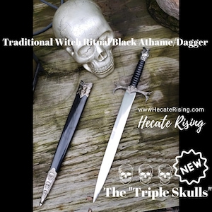 Traditional Witch Ritual Black Athame / Dagger - Etsy