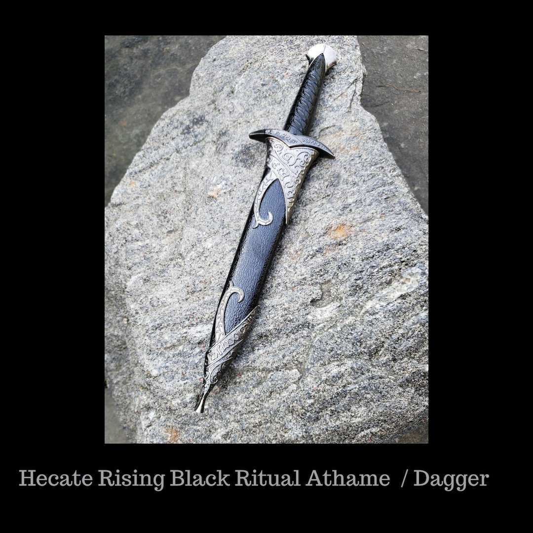 Traditional Witch Ritual Black Athame / Dagger - Etsy