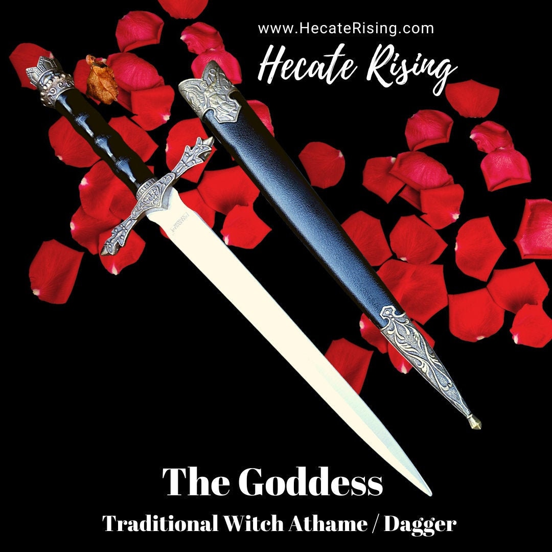 Traditional Witch Ritual Black Athame / Dagger - Etsy