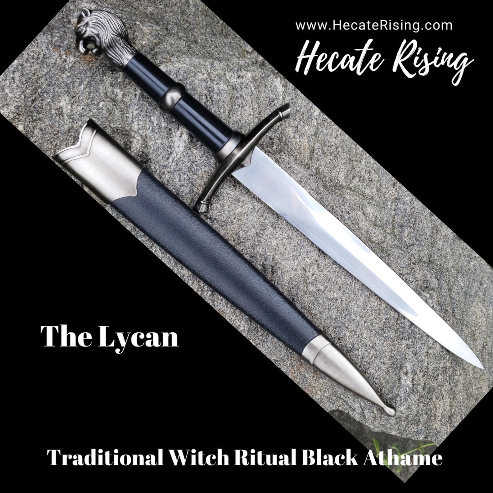 Traditional Witch Ritual Black Athame / Dagger - Etsy