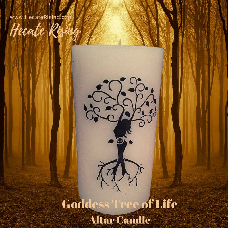 Goddess Tree of Life Altar Candle - Etsy