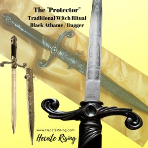 Traditional Witch Ritual Black Athame / Dagger - Etsy