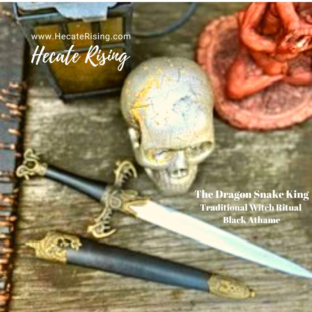 Traditional Witch Ritual Black Athames / Daggers dragon - Etsy
