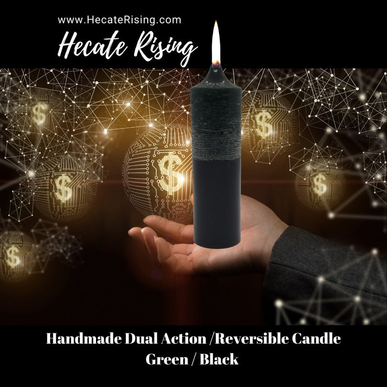 Handmade Double Action / Reversible Candle Green/black and - Etsy