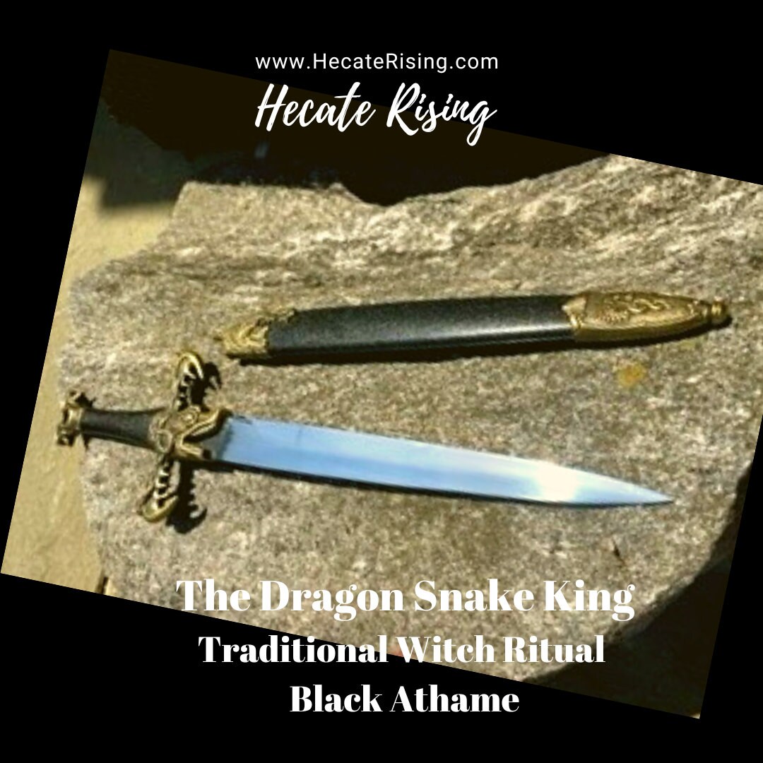 Traditional Witch Ritual Black Athames / Daggers dragon - Etsy