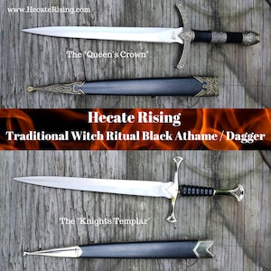 Traditional Witch Ritual Black Athame / Dagger - Etsy