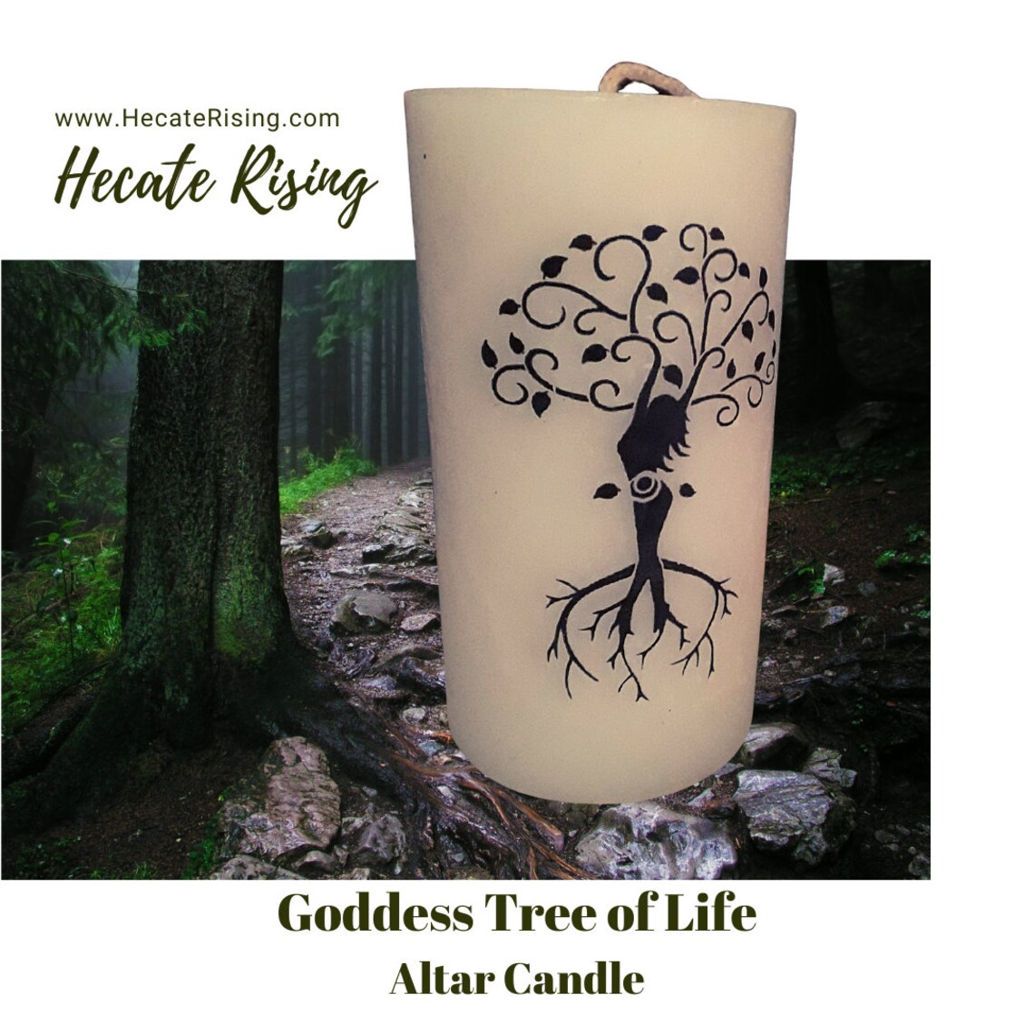 Goddess Tree of Life Altar Candle - Etsy