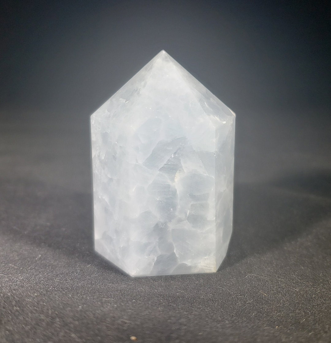 NATURAL BLUE CALCITE Carved Faceted Point Gemstone Crystal Point - Etsy