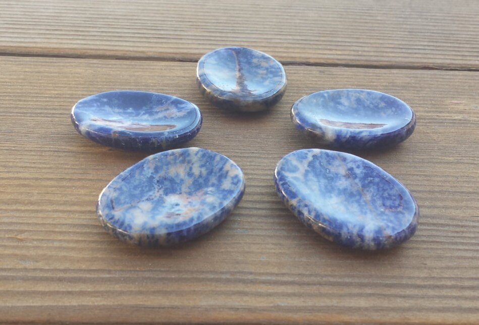 SODALITE Worry Stone Natural Stone Hand Carved Gemstone Worry - Etsy