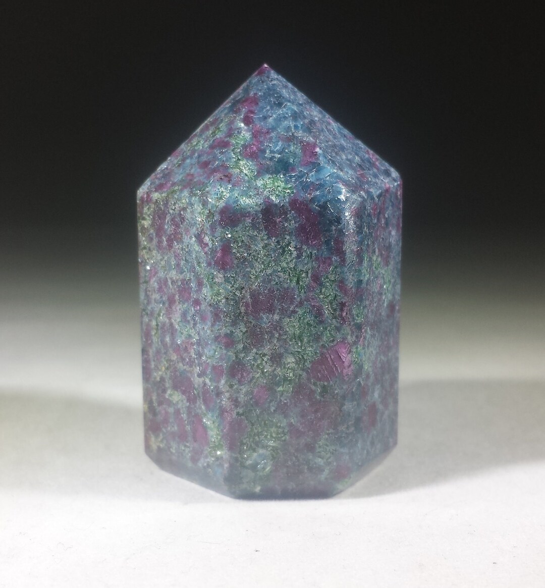 NATURAL RUBY in KYANITE Carved Faceted Point Gemstone Crystal Point - Etsy