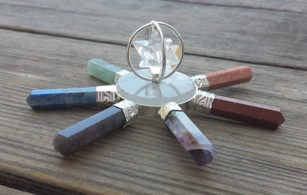 7 CHAKRA SPINNING MERKABA Energy Generator Natural Gemstone - Etsy