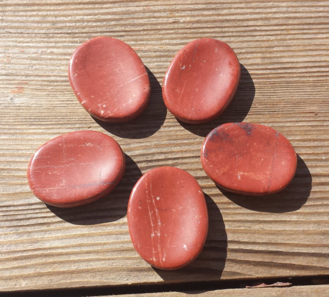 RED JASPER Worry Stone Natural Stone Hand Carved Gemstone Worry Stone ...