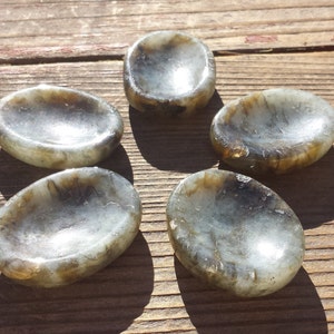 LABRADORITE Worry Stone Natural Stone Hand Carved Gemstone Worry Stone ...