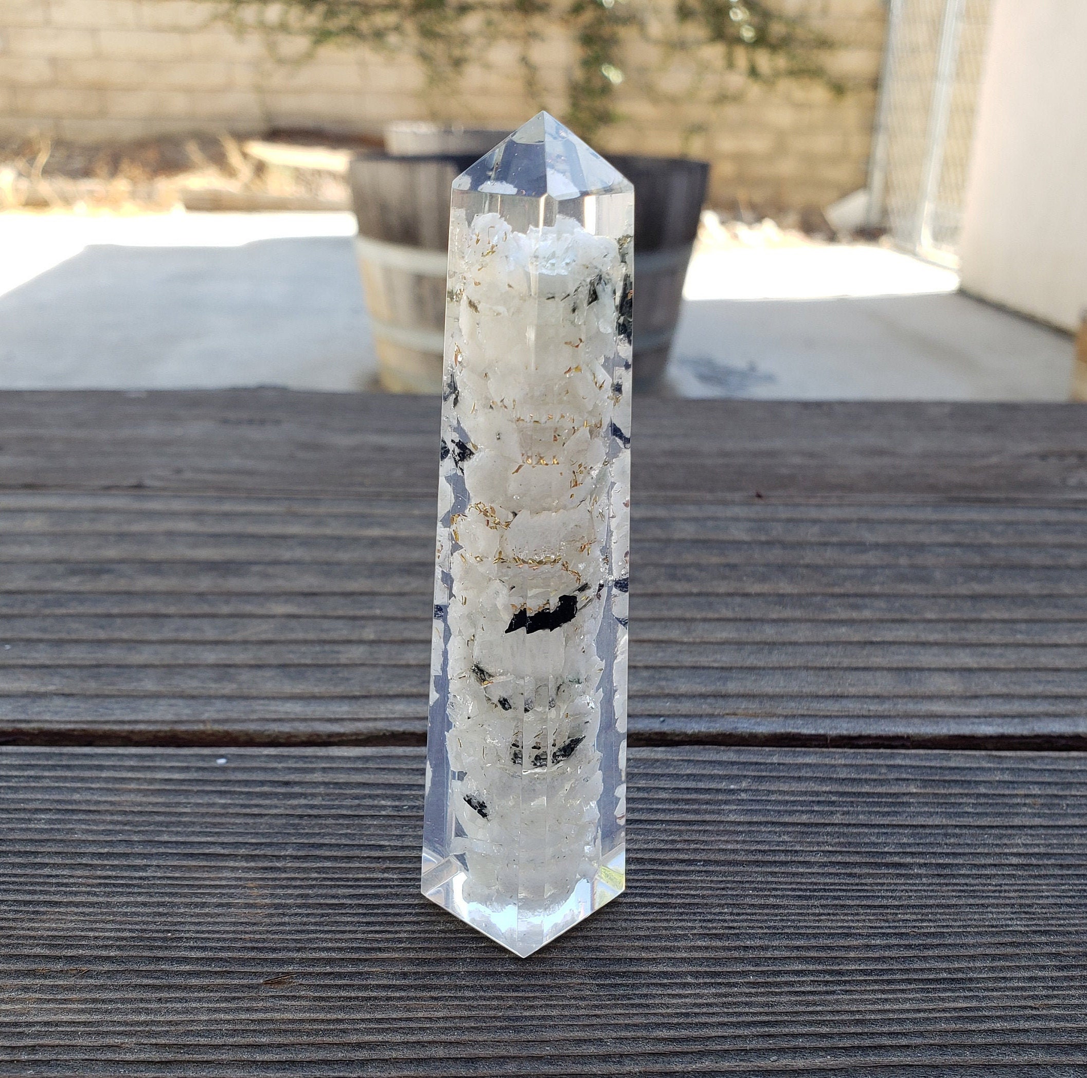 NATURAL ORGONE Rainbow Moonstone TOWER Gemstone Stone Crystal - Etsy