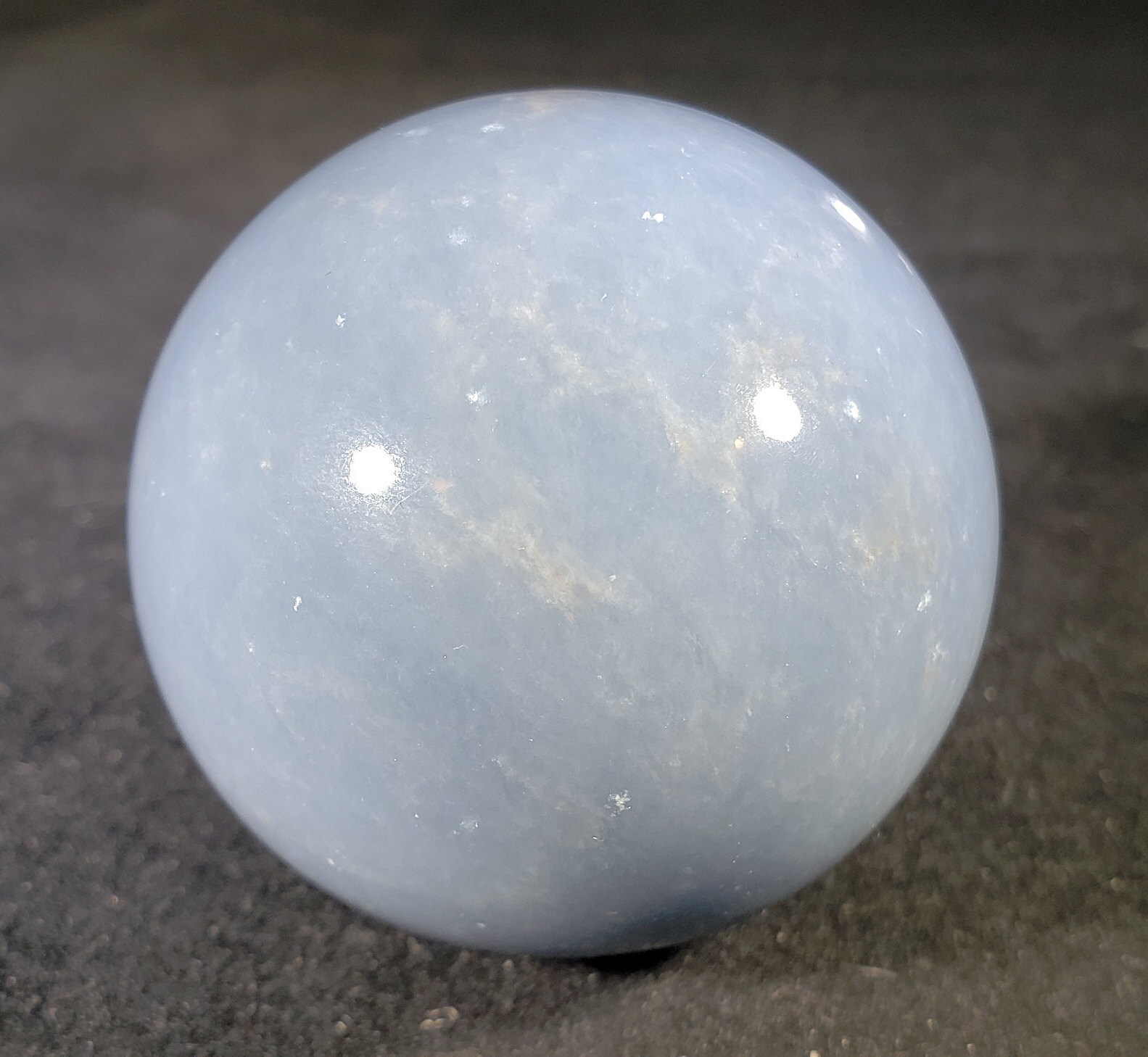 LARGE ANGELITE Sphere Natural Stone Hand Carved Gemstone Sphere 48mm [48]