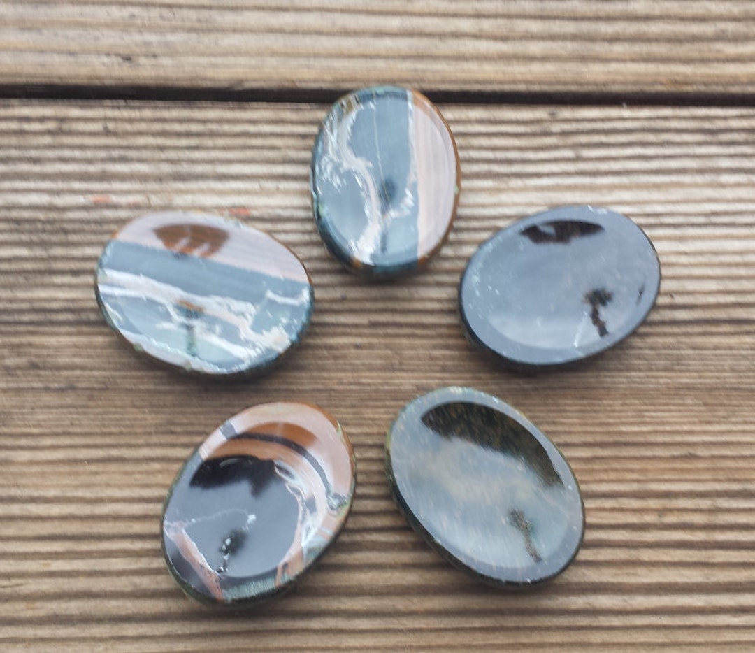 BLUE TIGER EYE Worry Stone Natural Stone Hand Carved Gemstone Worry ...