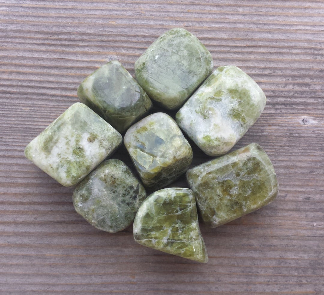 VASONITE (VESUVIANITE) TUMBLED Stone One (1) Medium/large Natural ...