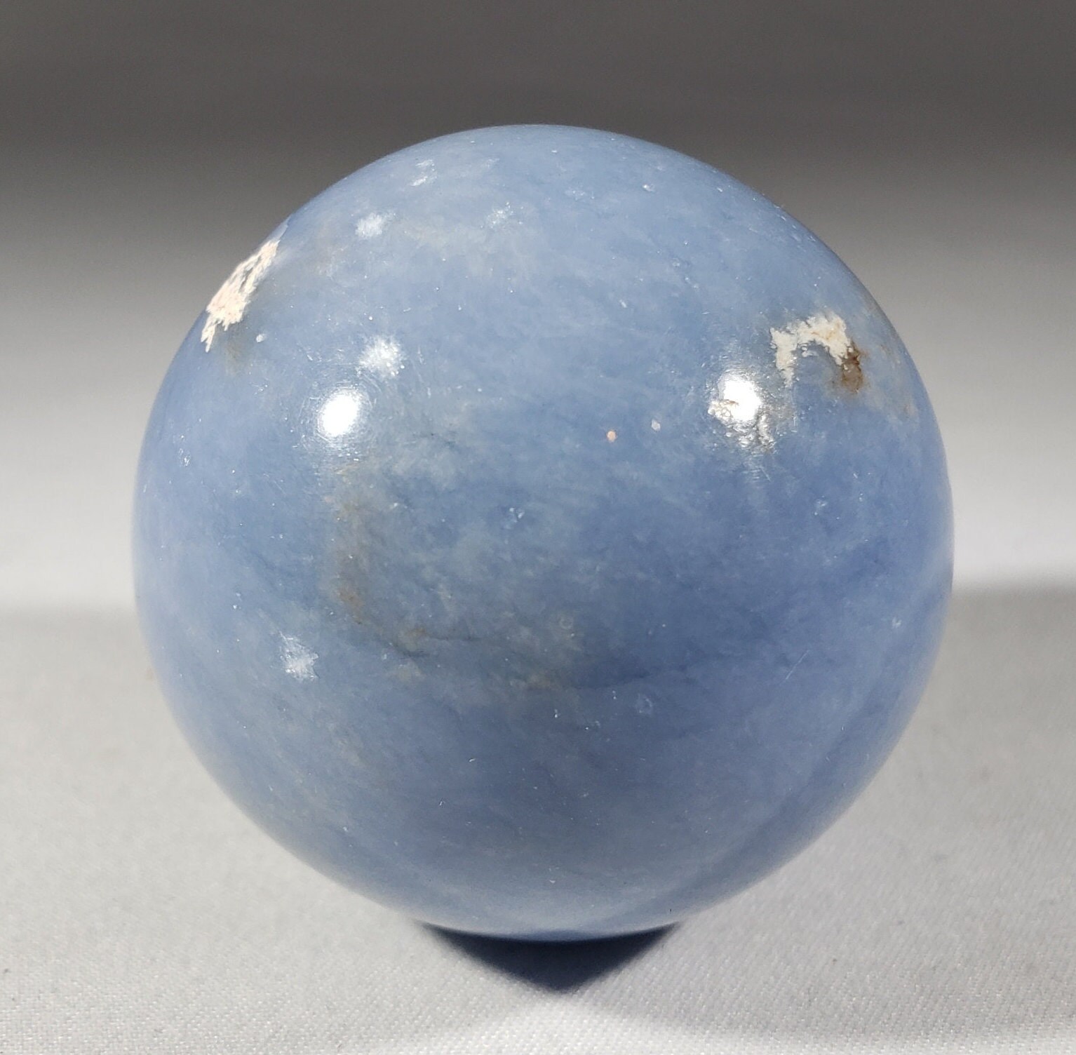 LARGE ANGELITE Sphere Natural Stone Hand Carved Gemstone Sphere 45mm [67]