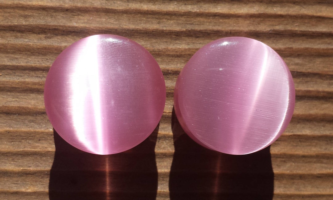 Pair of PINK CATS EYE Plugs Gauges Body Jewelry Double Flared - Pick ...
