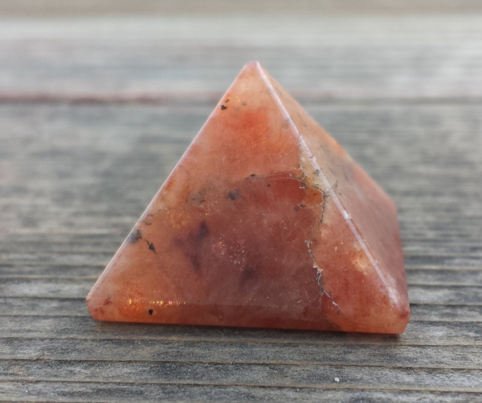 SUNSTONE Natural Medium Gemstone Crystal Pyramid 27-30mm | Etsy