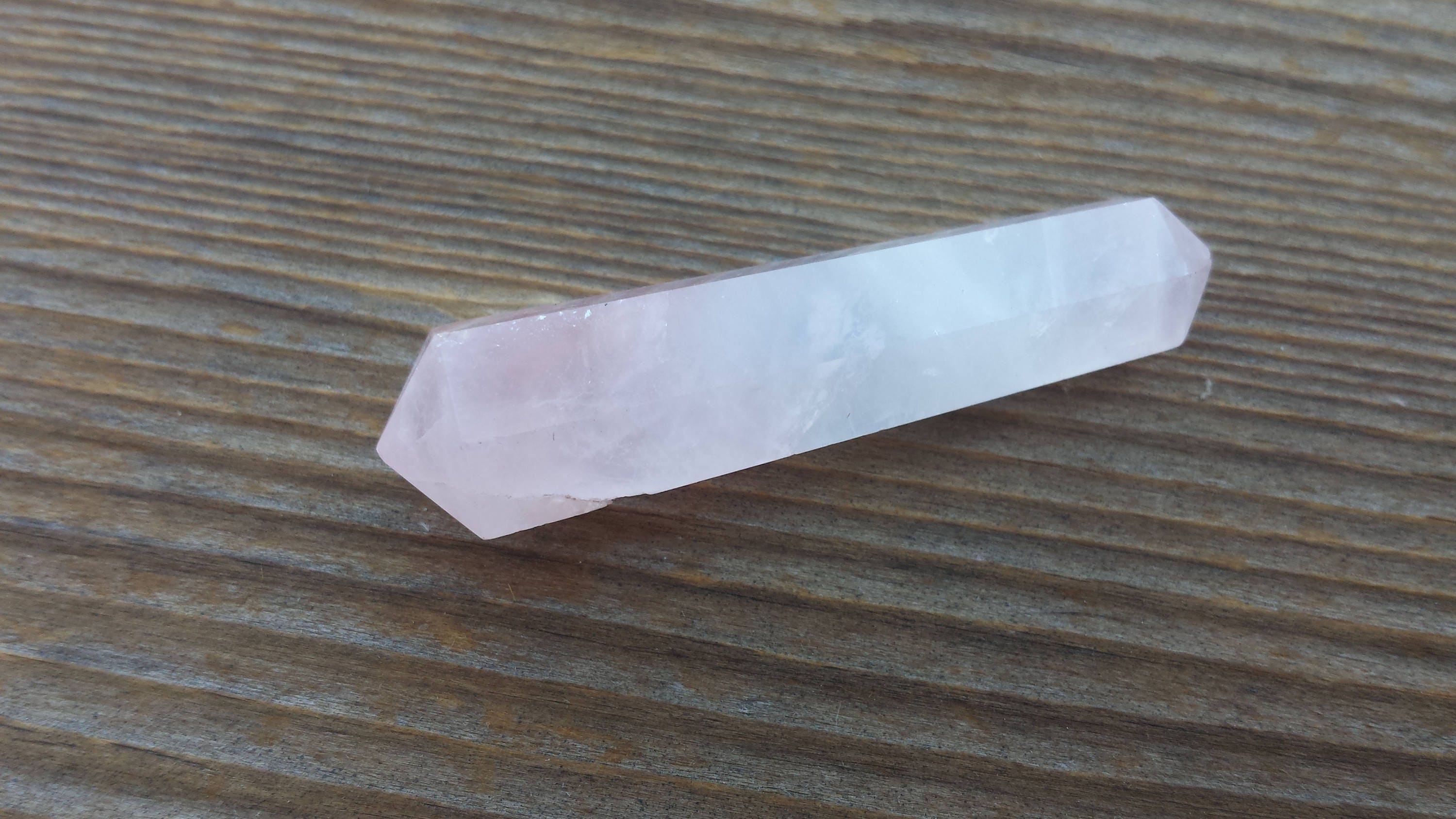NATURAL ROSE QUARTZ Double Terminated Gemstone Crystal Pencil - Etsy