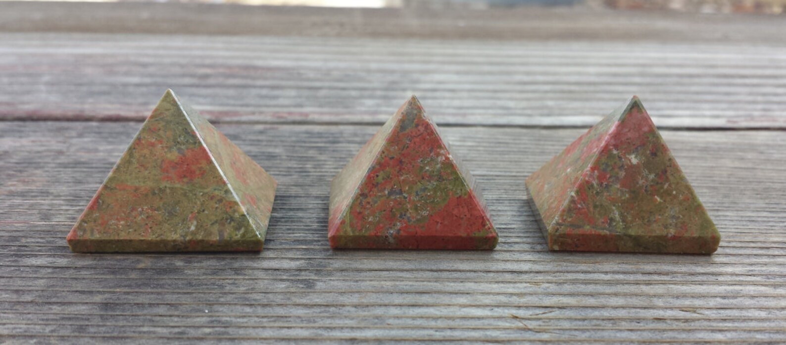 UNAKITE Natural Medium Gemstone Crystal Pyramid 27-30mm | Etsy