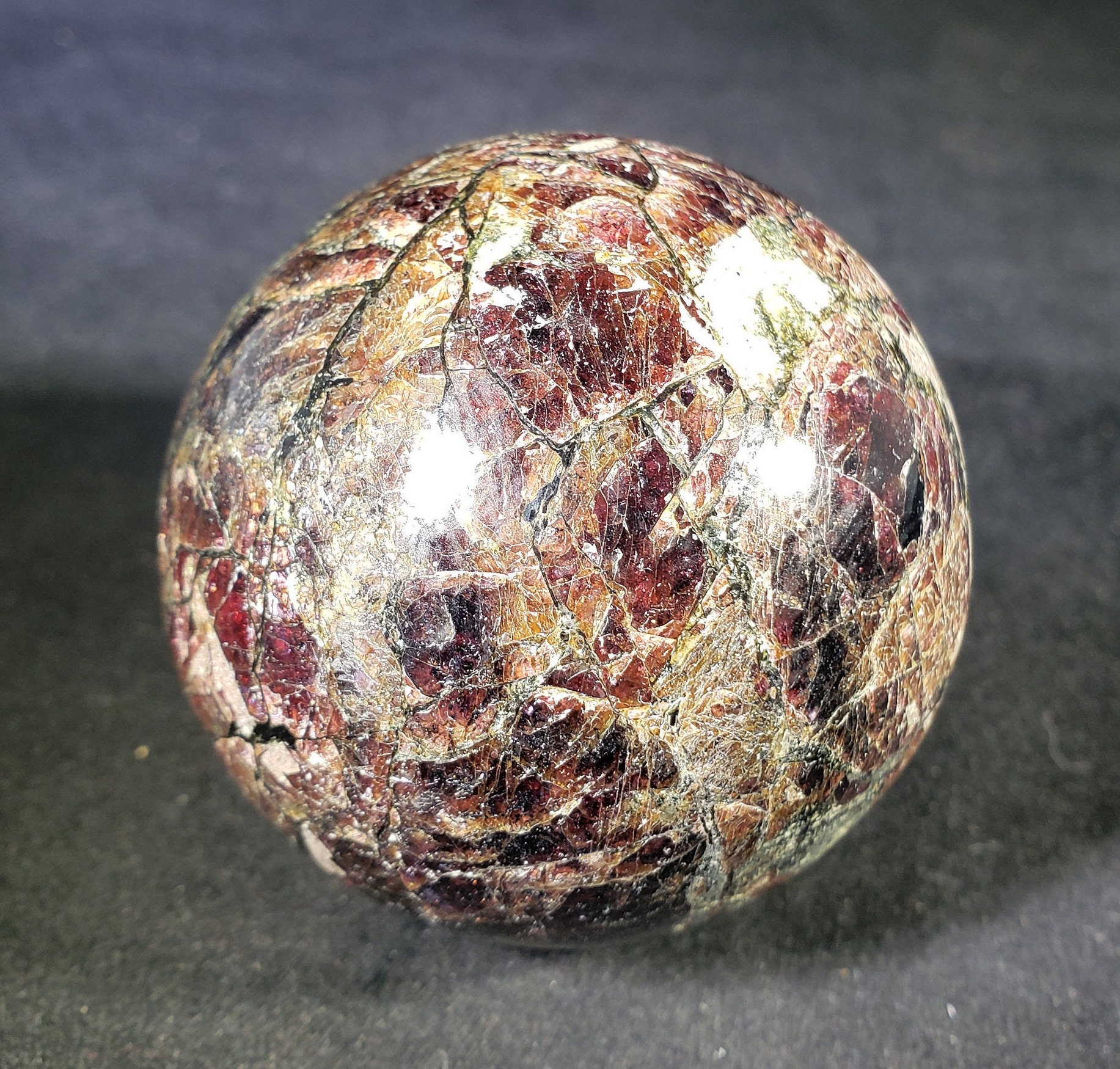 LARGE GARNET Sphere Natural Stone Hand Carved Gemstone Sphere | Etsy