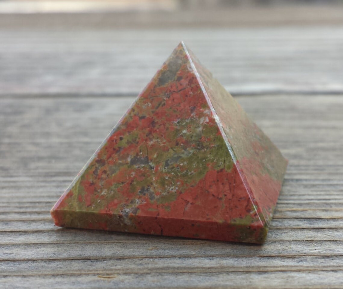 UNAKITE Natural Medium Gemstone Crystal Pyramid 27-30mm | Etsy