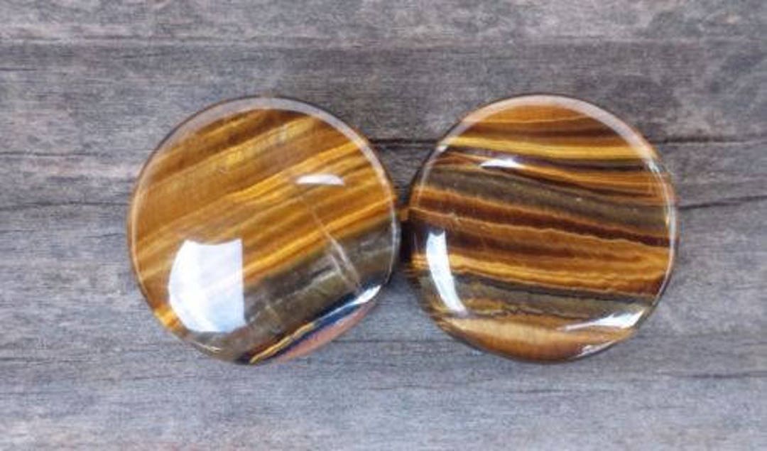 Pair of Real TIGER EYE Plugs Gauges Body Jewelry Double Flared - Pick ...