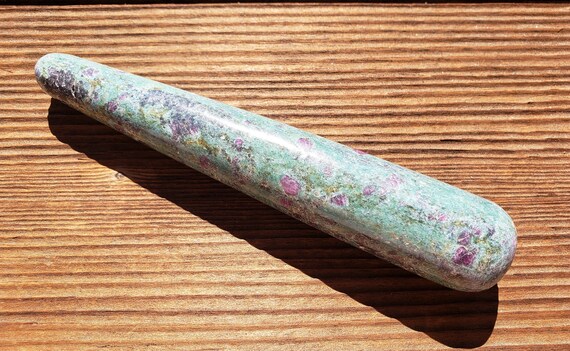 RUBY IN FUCHSITE Smooth Gemstone Wand Stone Crystal Wand 16 | Etsy