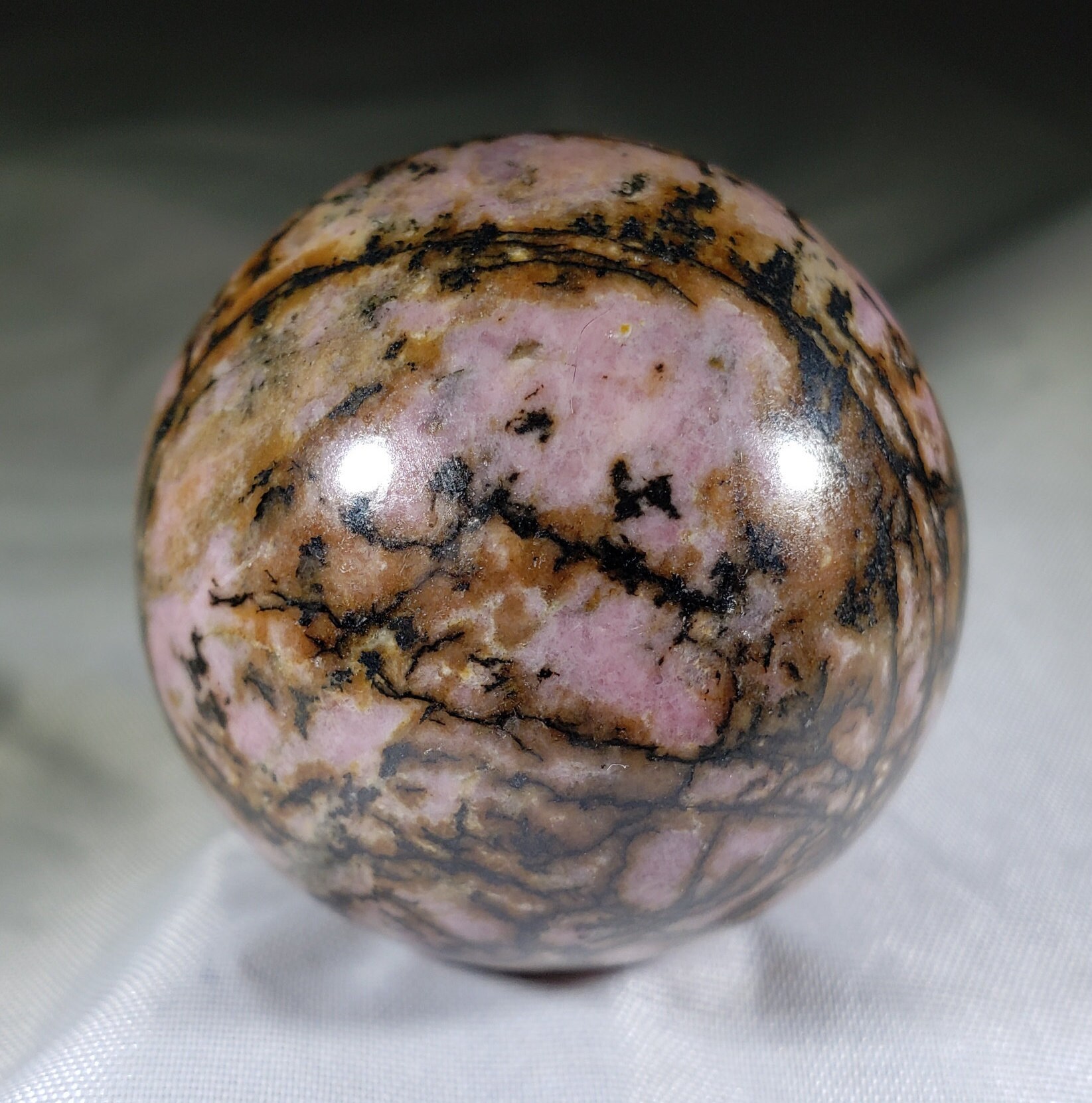 LARGE RHODONITE Sphere Natural Stone Hand Carved Gemstone | Etsy