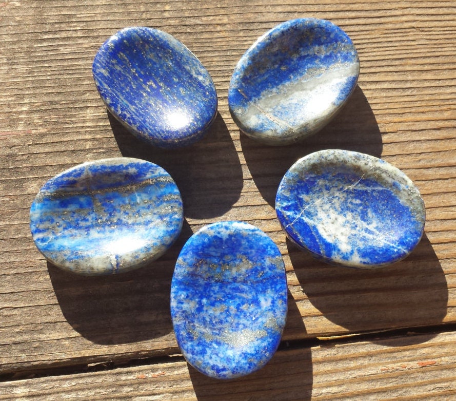 LAPIS LAZULI Worry Stone Natural Stone Hand Carved Gemstone Worry Stone