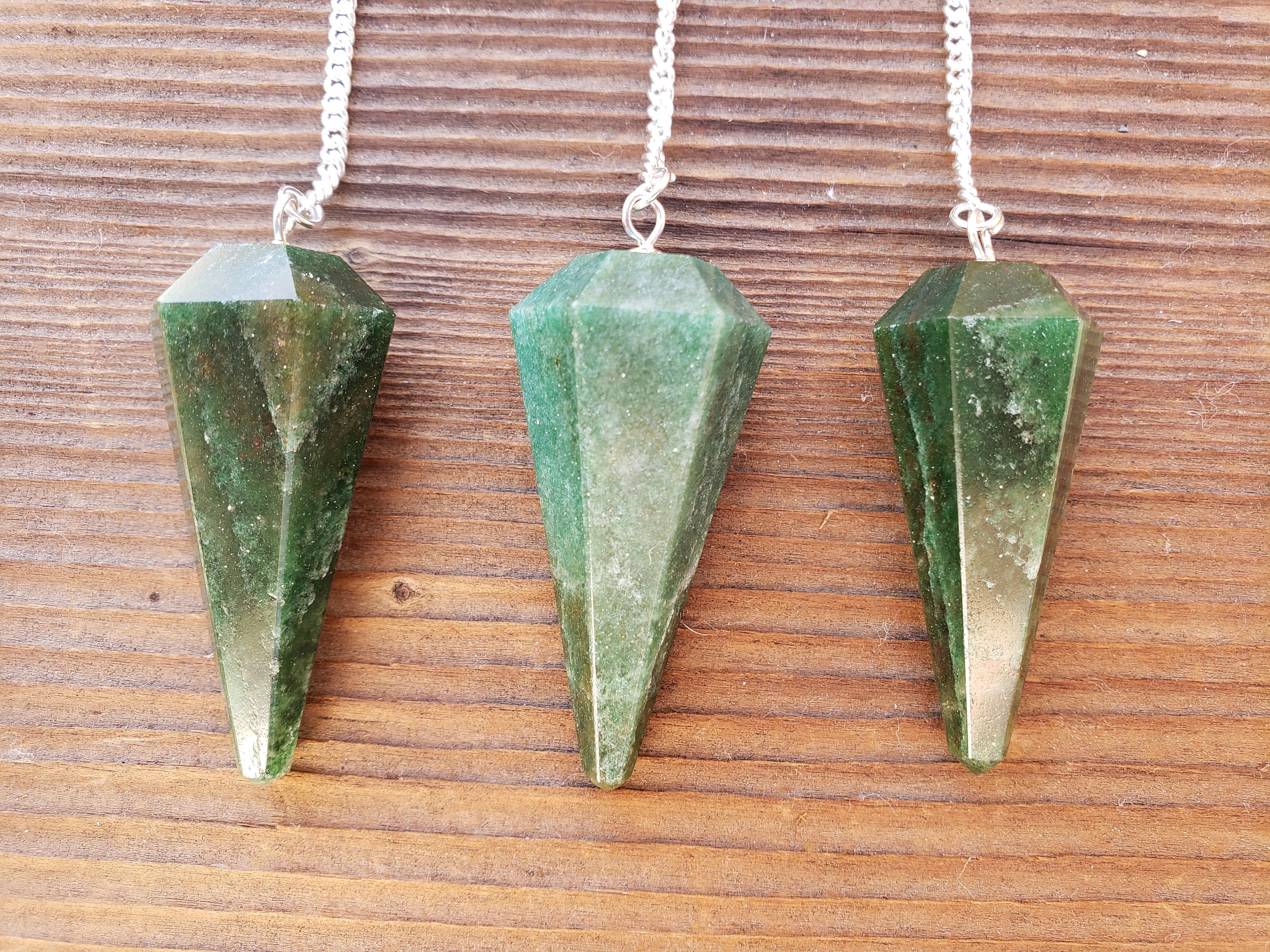 JADE Natural Stone Gemstone Faceted Pendulum