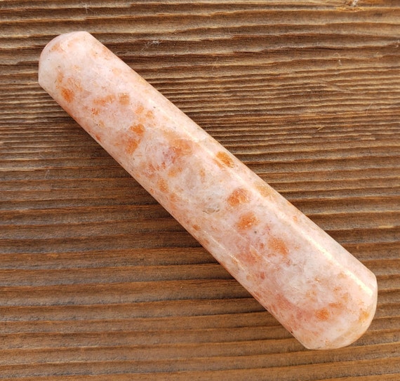 SUNSTONE Smooth Gemstone Wand Stone Crystal Wand 24 - Etsy