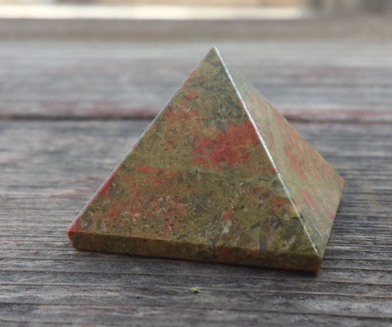UNAKITE Natural Medium Gemstone Crystal Pyramid 27-30mm | Etsy