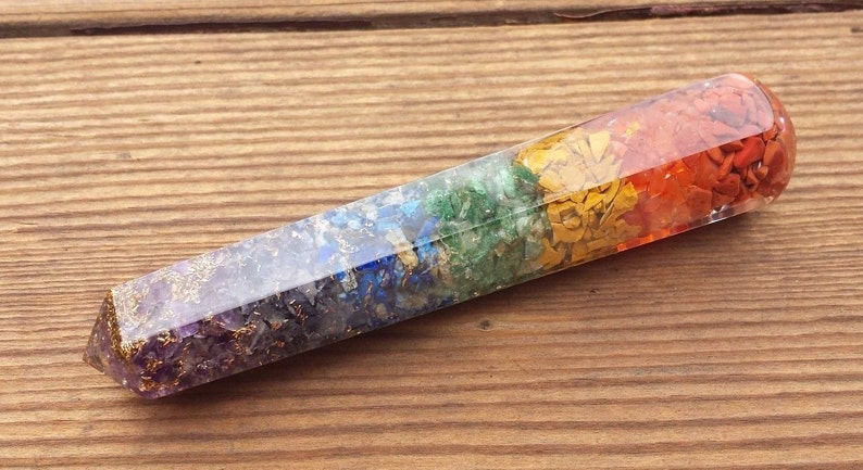 NATURAL ORGONE 7 CHAKRA Layered Faceted Gemstone Massage Wand - Etsy