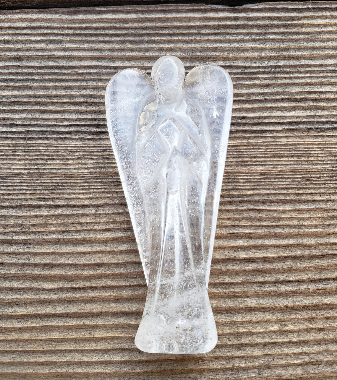 3" CLEAR QUARTZ ANGEL Natural Handcarved Stone Gemstone - Etsy