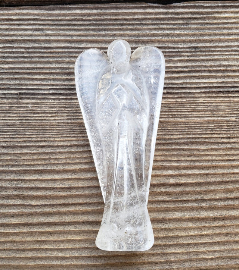3" CLEAR QUARTZ ANGEL Natural Handcarved Stone Gemstone - Etsy