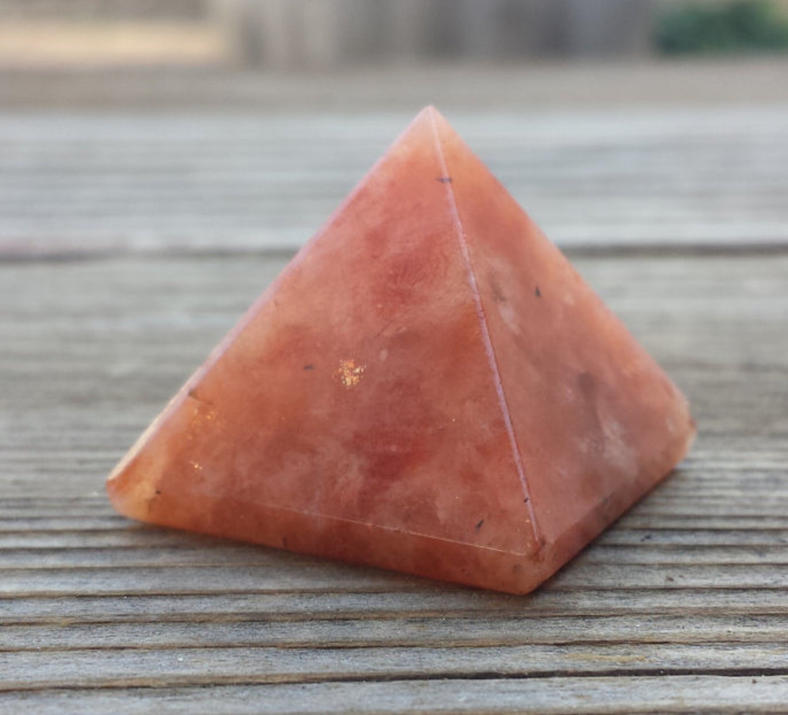 SUNSTONE Natural Medium Gemstone Crystal Pyramid 27-30mm - Etsy