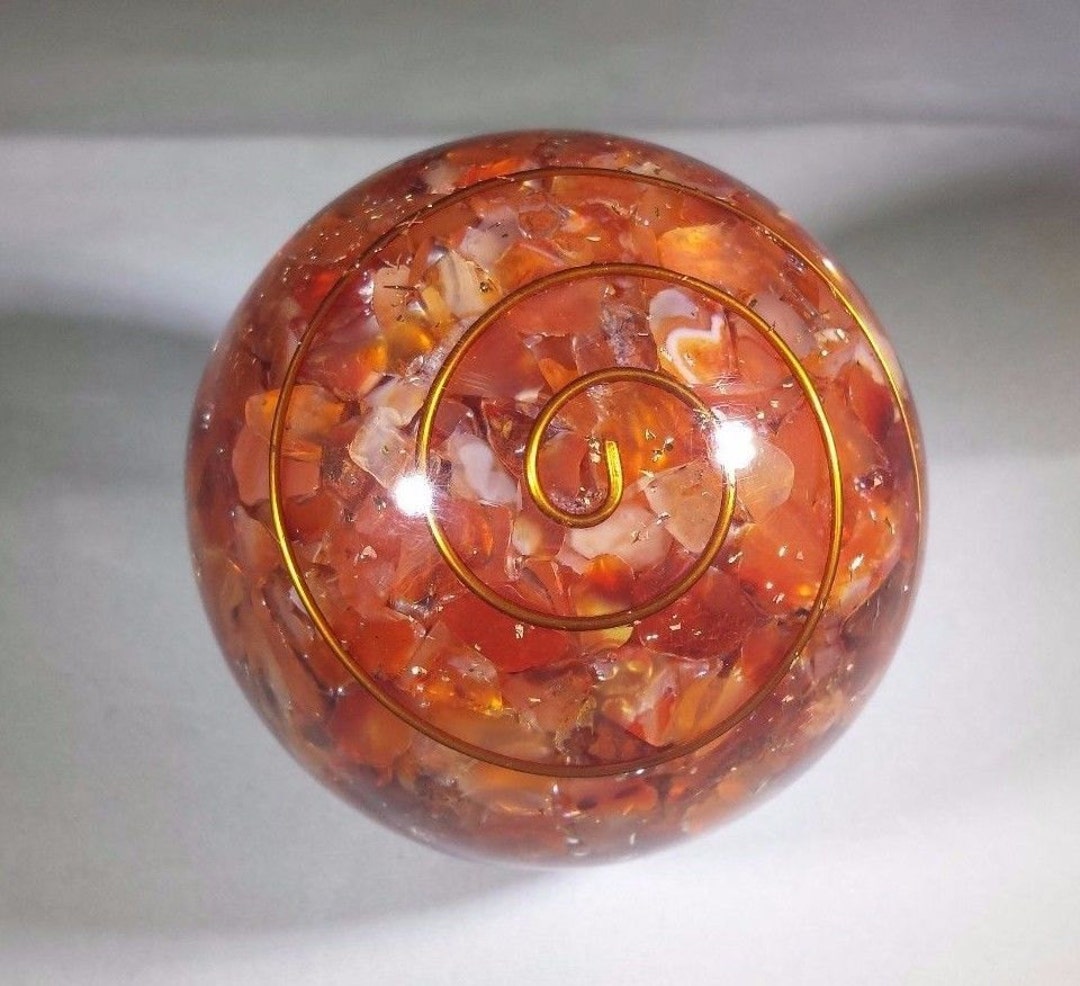 LARGE (60-70mm) CARNELIAN Stone Orgone Gemstone Sphere Orgone Sphere - Etsy