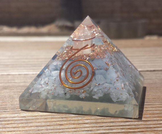 LARGE 50-55mm ANGELITE Orgone Gemstone Pyramid Large Pyramid - Etsy