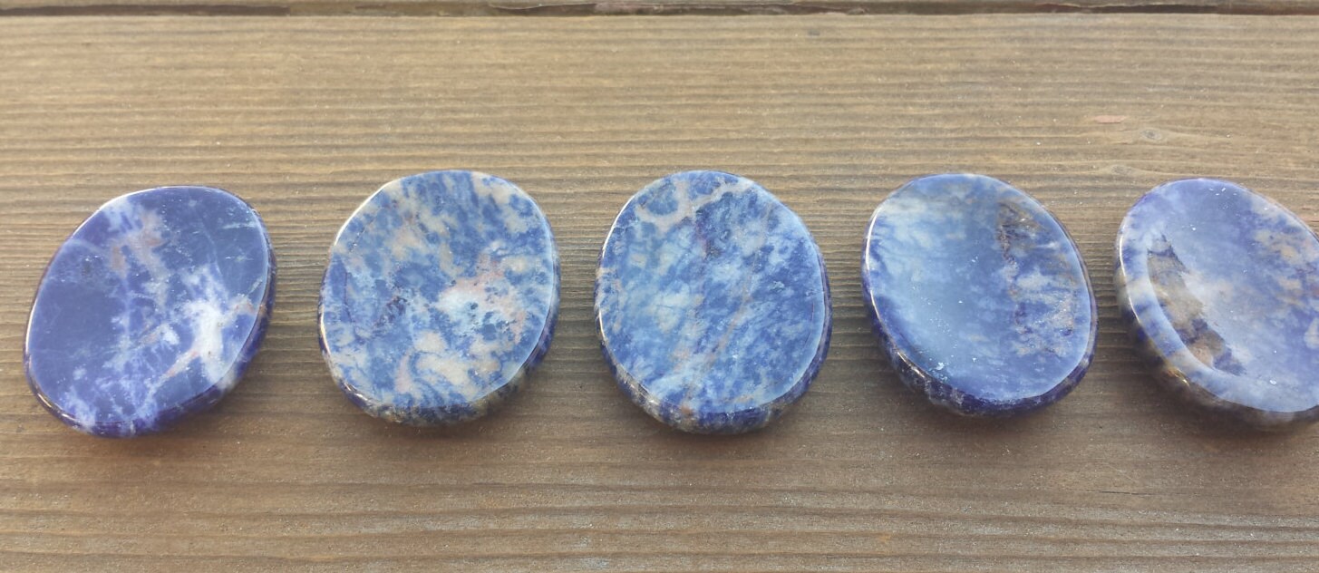 SODALITE Worry Stone Natural Stone Hand Carved Gemstone Worry - Etsy