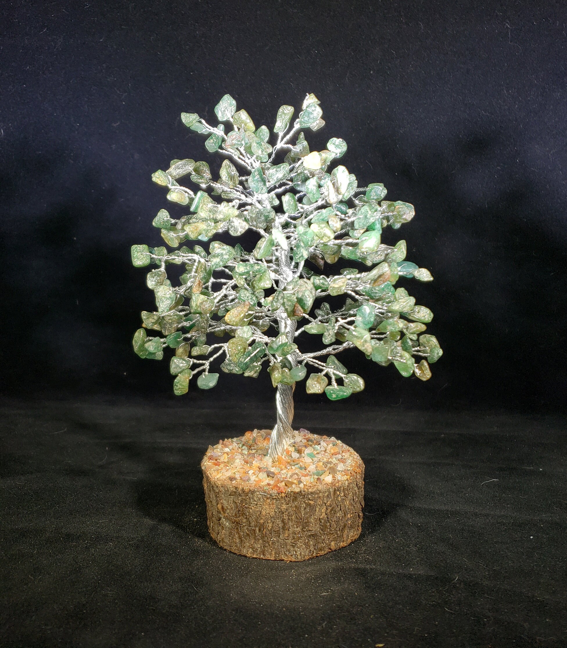 Natural JADE STEP Style Gemstone Chip Tree With 300 Stones Crystal Tree ...